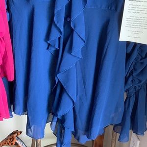 Tops | Ruffle Blouse With Sleeves And Neck Ruffles Sophisticated Look ...